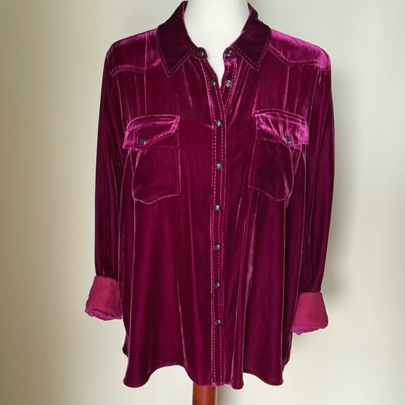 Sundance | Tops | Sundance Velvet Raspberry Shirt | Poshmark